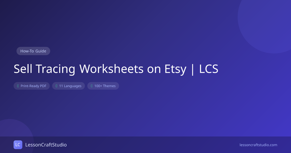 Sell Tracing Worksheets on Etsy | LCS